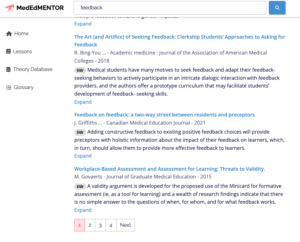 Searching Medical Education Journals on MedEdMENTOR | MedEdMentor
